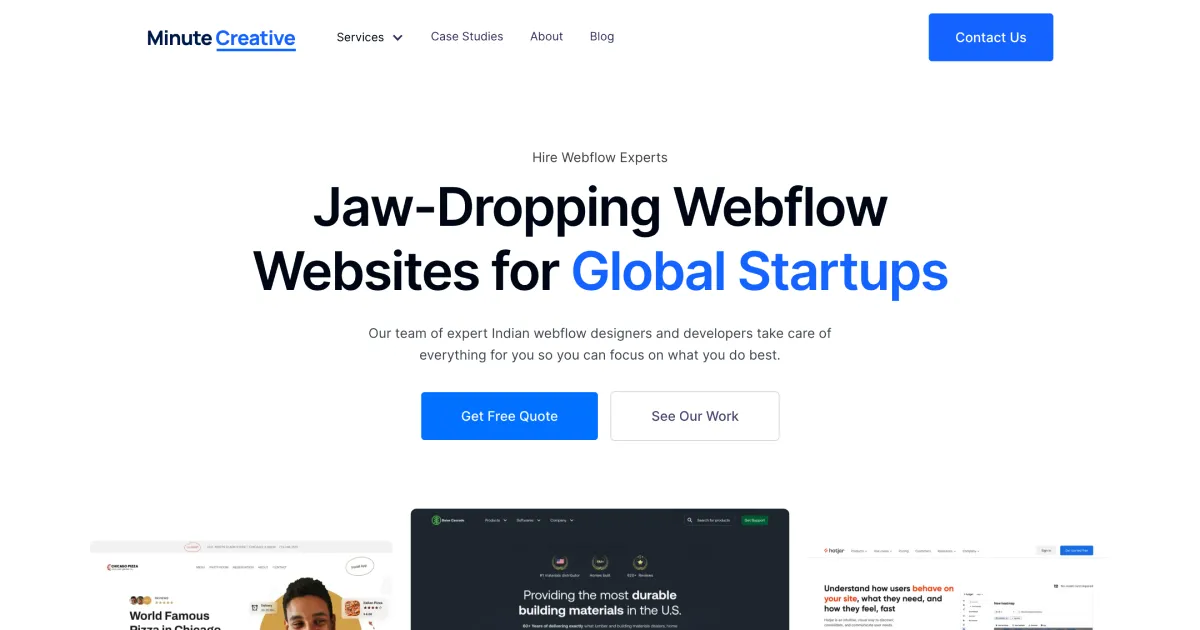 Top Webflow Agency in India for Startups | Minute Creative
